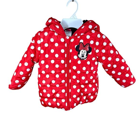 Disney | Jackets & Coats | Disney Minnie Mouse Girls Winter Puffer Coat ...